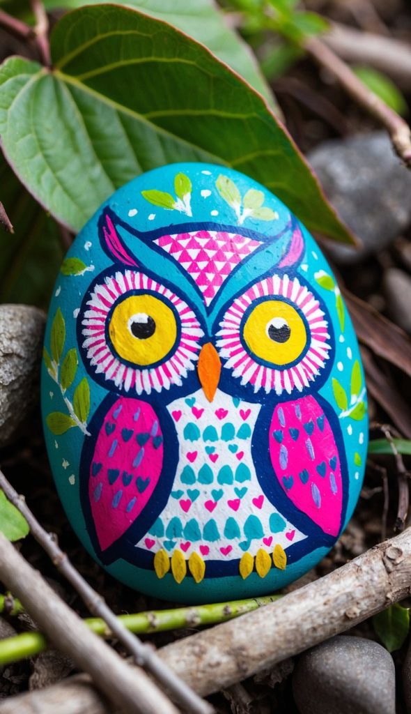 24 Owl Painted Rock Ideas for Nature Lovers - Living Tickled