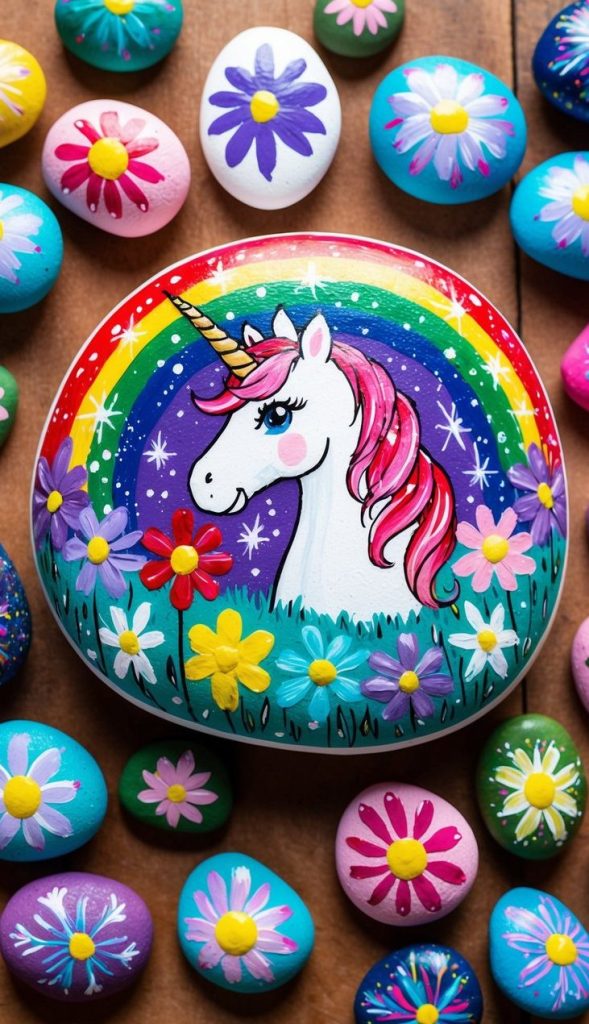 23 Unicorn Painted Rock Ideas for Whimsical DIY Crafts - Living Tickled