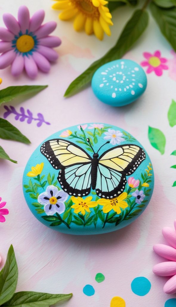 26 Butterfly Painted Rock Ideas for Fluttering Garden Decor - Living ...