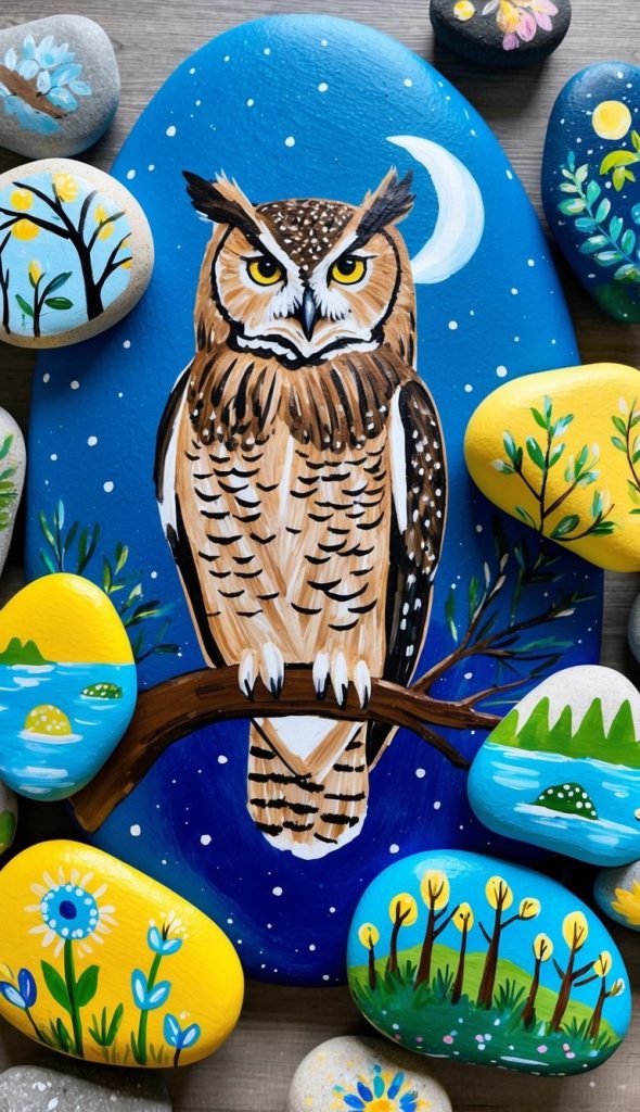 19 Nature Painted Rock Ideas for Outdoor Decor Inspiration - Living Tickled
