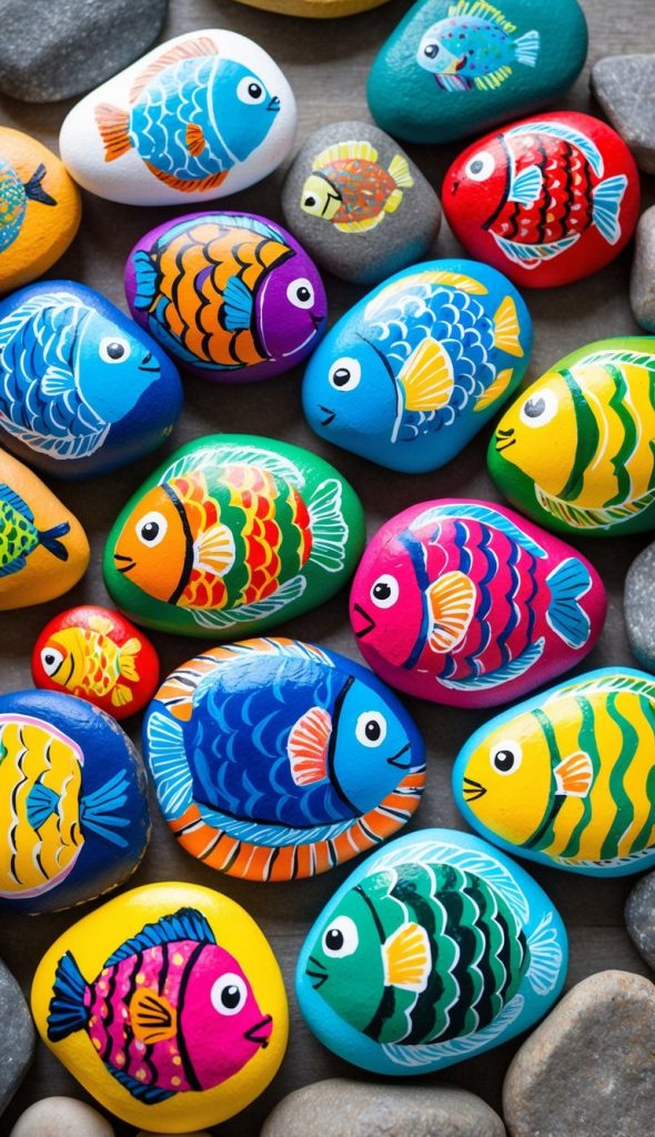 19 Nature Painted Rock Ideas for Outdoor Decor Inspiration - Living Tickled