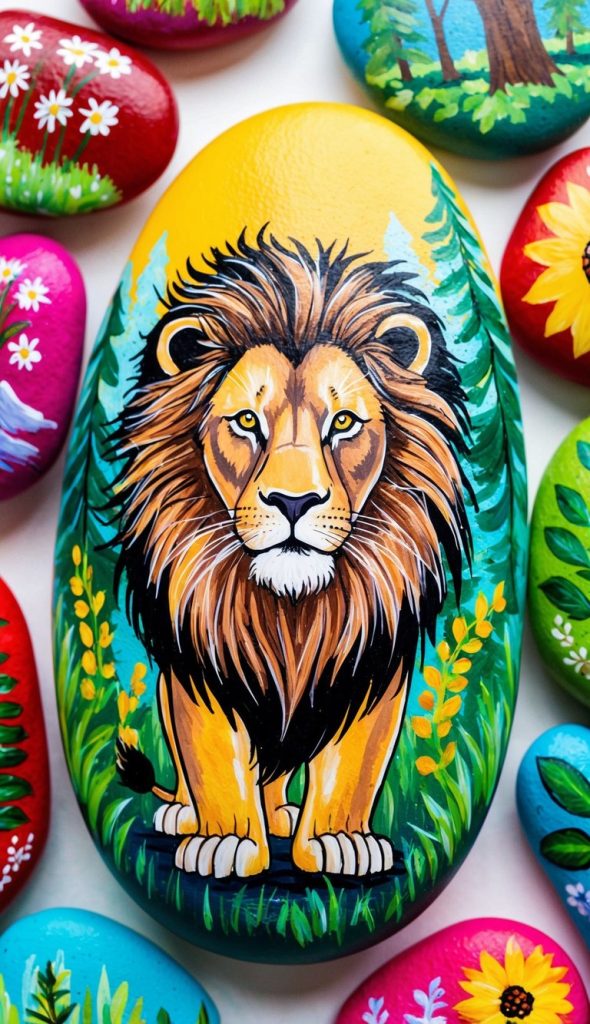 19 Nature Painted Rock Ideas for Outdoor Decor Inspiration - Living Tickled