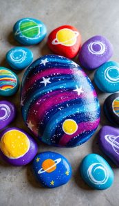 35 Galaxy Painted Rock Ideas for Starry Inspiration - Living Tickled