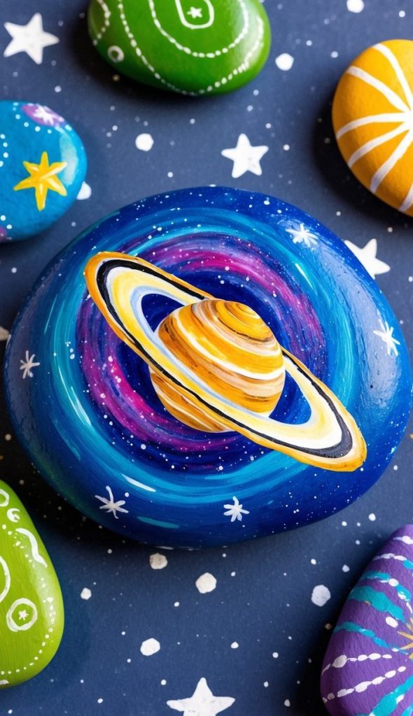 35 Galaxy Painted Rock Ideas for Starry Inspiration - Living Tickled