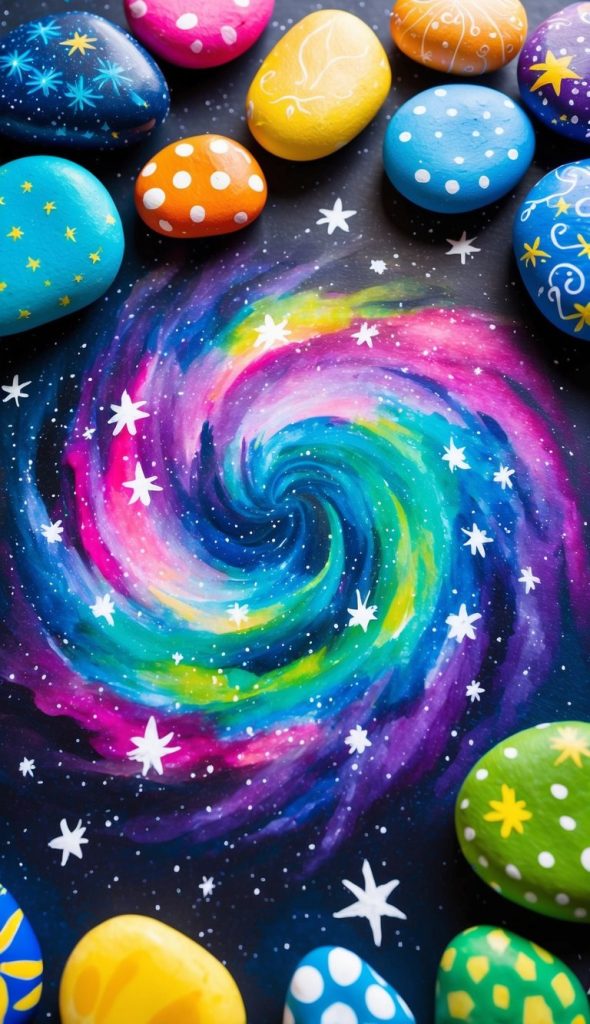 35 Galaxy Painted Rock Ideas for Starry Inspiration - Living Tickled