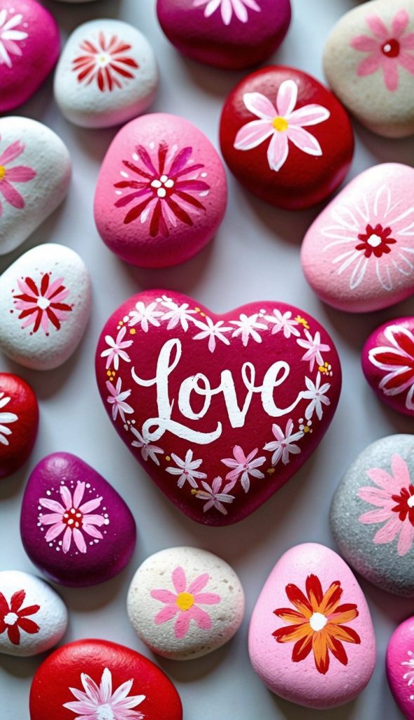 35 Lovely Valentine's Day Painted Rock Ideas for Spreading Love