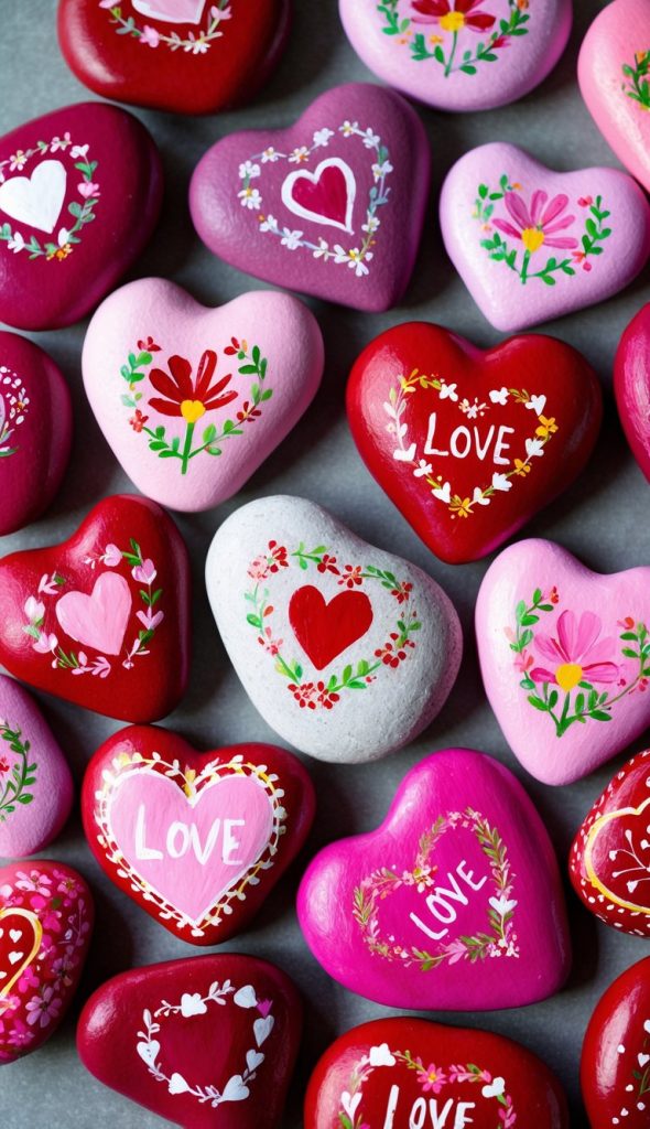 35 Lovely Valentine's Day Painted Rock Ideas for Spreading Love