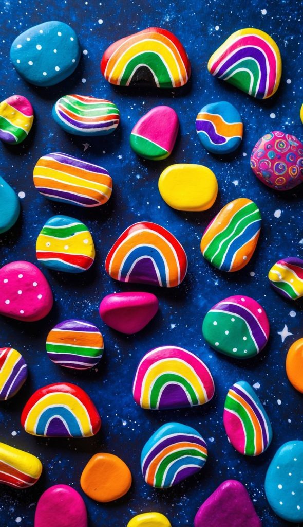 19 Colorful Rainbow Painted Rock Ideas for Cheerful Decor - Living Tickled