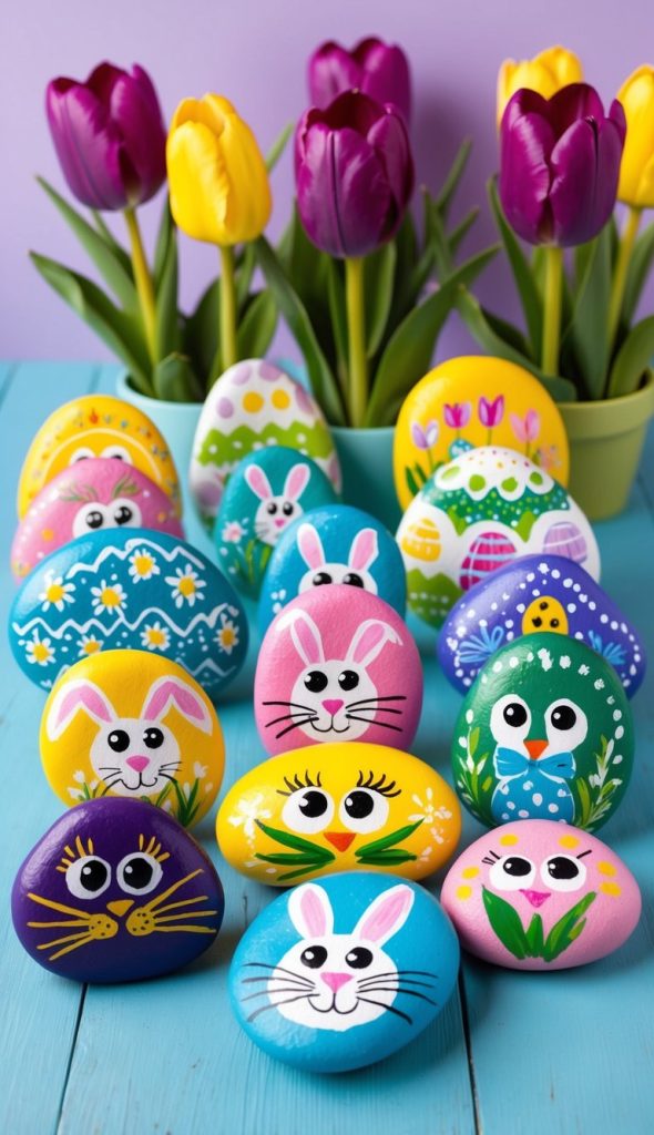 23 Fun Easter Painted Rock Ideas for Festive Spring Decor - Living Tickled