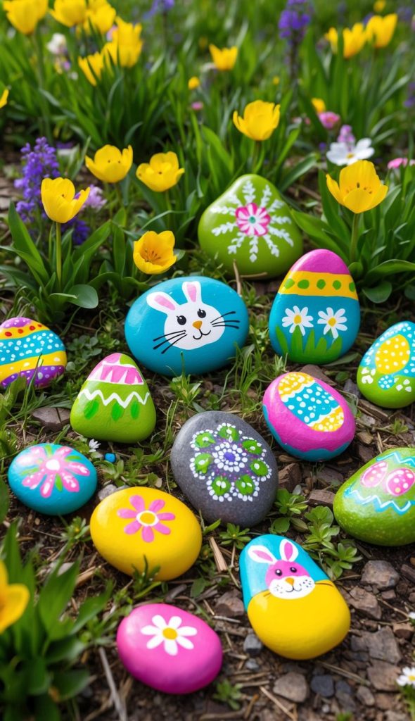 23 Fun Easter Painted Rock Ideas for Festive Spring Decor - Living Tickled