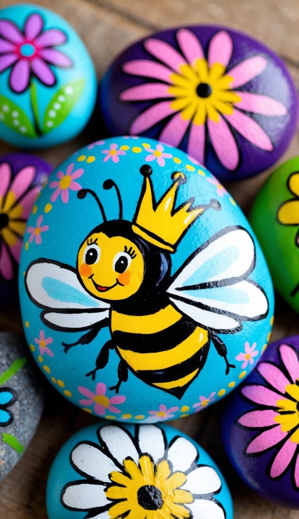 22 Buzzing Bee Painted Rock Ideas for Fun DIY Crafts and Garden Decor ...