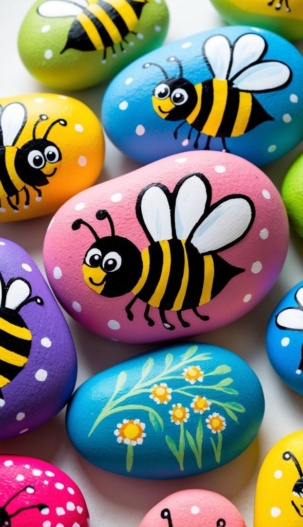 22 Buzzing Bee Painted Rock Ideas for Fun DIY Crafts and Garden Decor ...