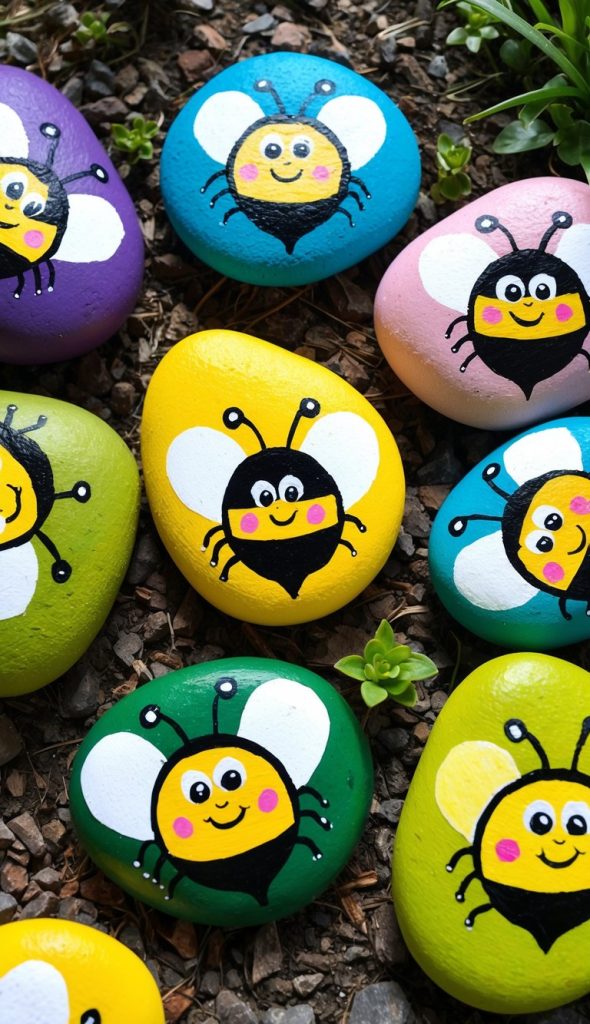 22 Buzzing Bee Painted Rock Ideas for Fun DIY Crafts and Garden Decor ...