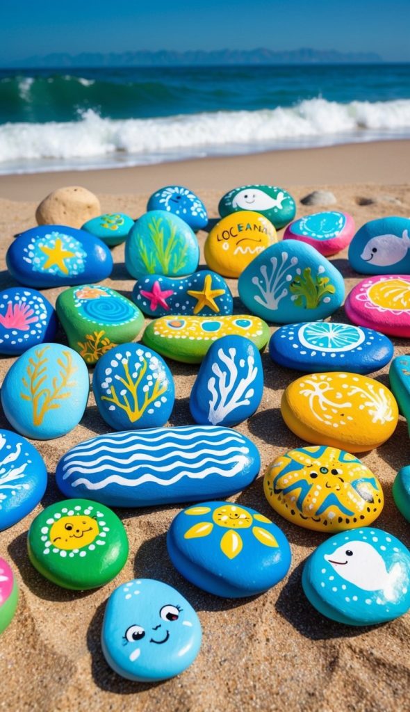 15 Stunning Ocean-Themed Painted Rock Ideas for Coastal Vibes - Living ...