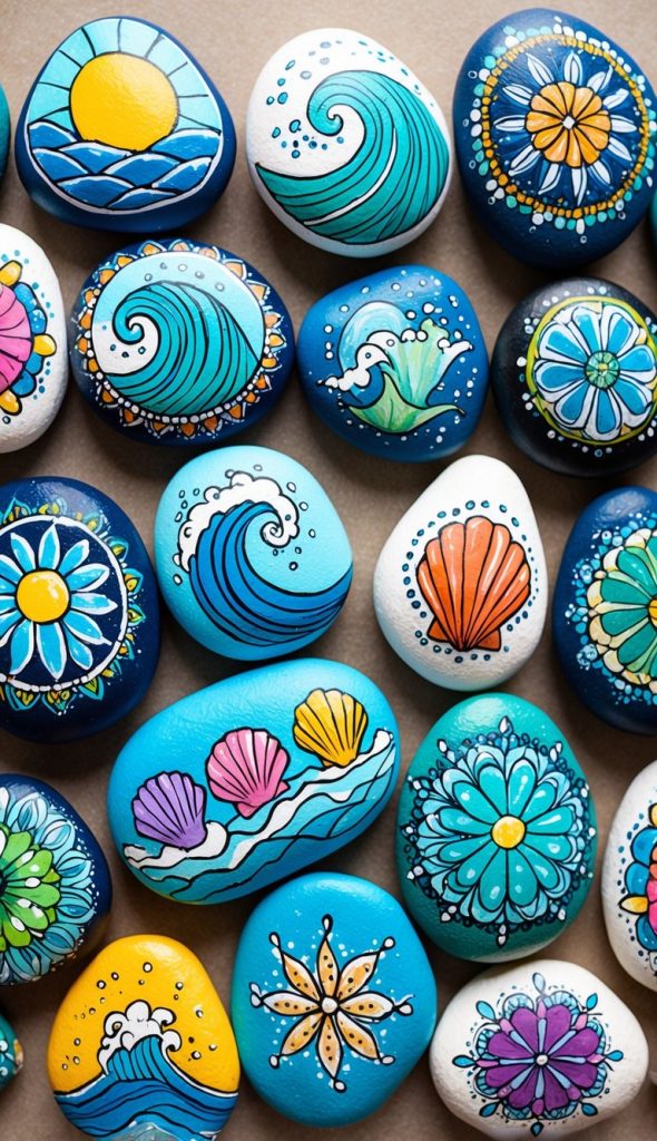15 Stunning Ocean-Themed Painted Rock Ideas for Coastal Vibes - Living ...