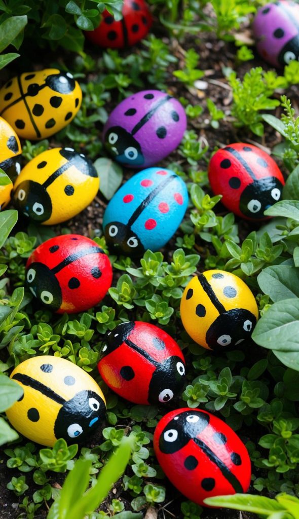 22 Adorable Ladybug Painted Rock Ideas for Garden Decor
