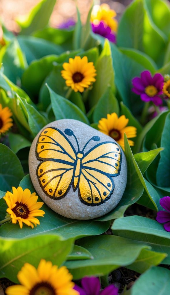26 Butterfly Painted Rock Ideas for Fluttering Garden Decor - Living ...