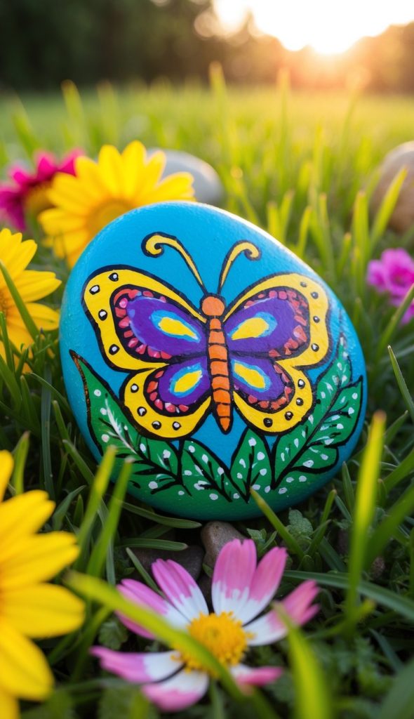 26 Butterfly Painted Rock Ideas for Fluttering Garden Decor - Living ...