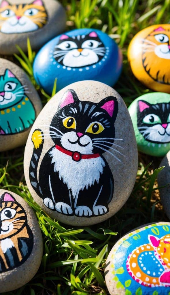 29 Cat Painted Rock Ideas: Purr-fect Designs for Your Home