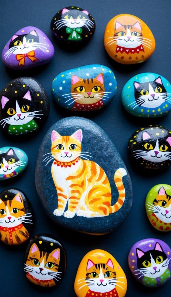 29 Cat Painted Rock Ideas: Purr-fect Designs for Your Home