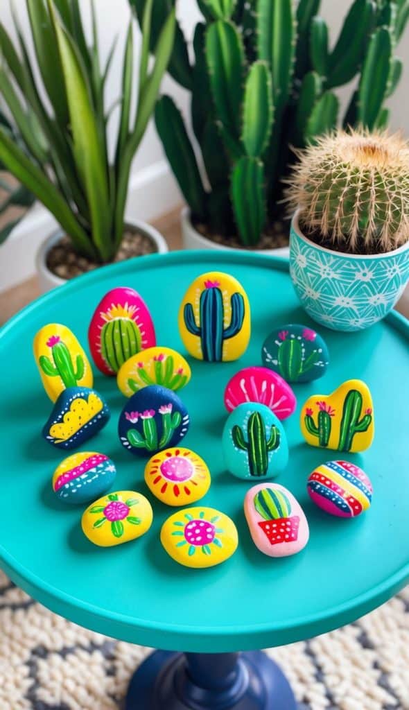 21 Cactus Painted Rock Ideas for Desert-Inspired Decor - Living Tickled