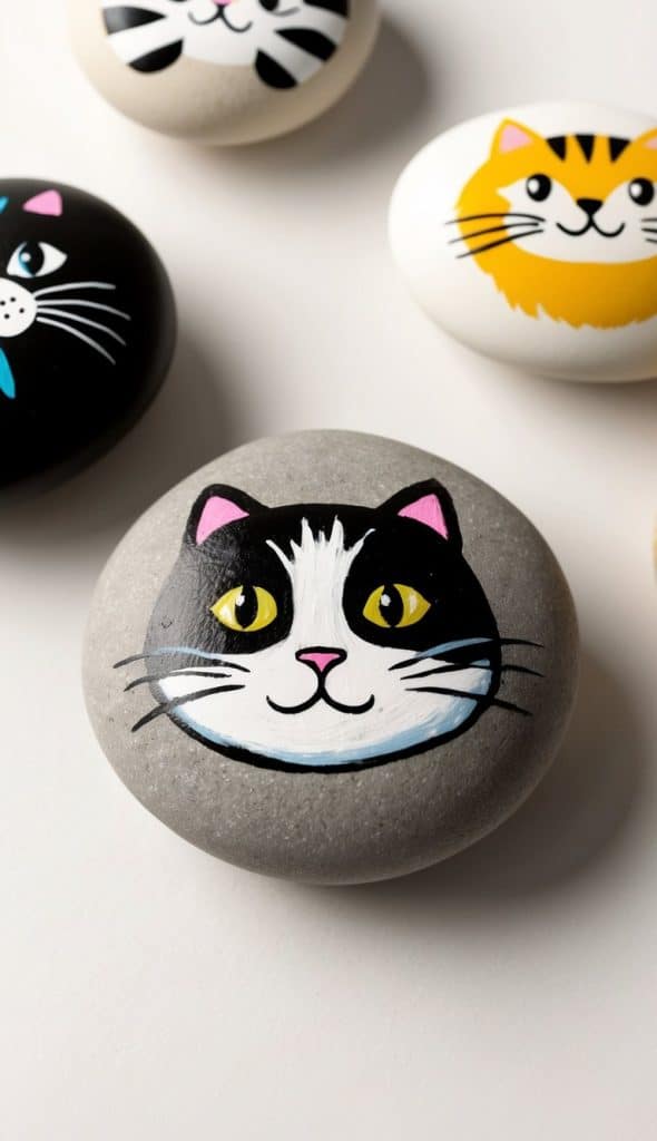 29 Cat Painted Rock Ideas: Purr-fect Designs for Your Home