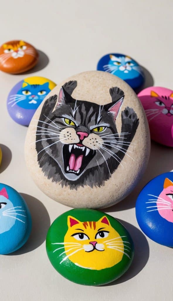 29 Cat Painted Rock Ideas: Purr-fect Designs for Your Home