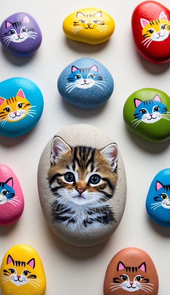 29 Cat Painted Rock Ideas: Purr-fect Designs for Your Home