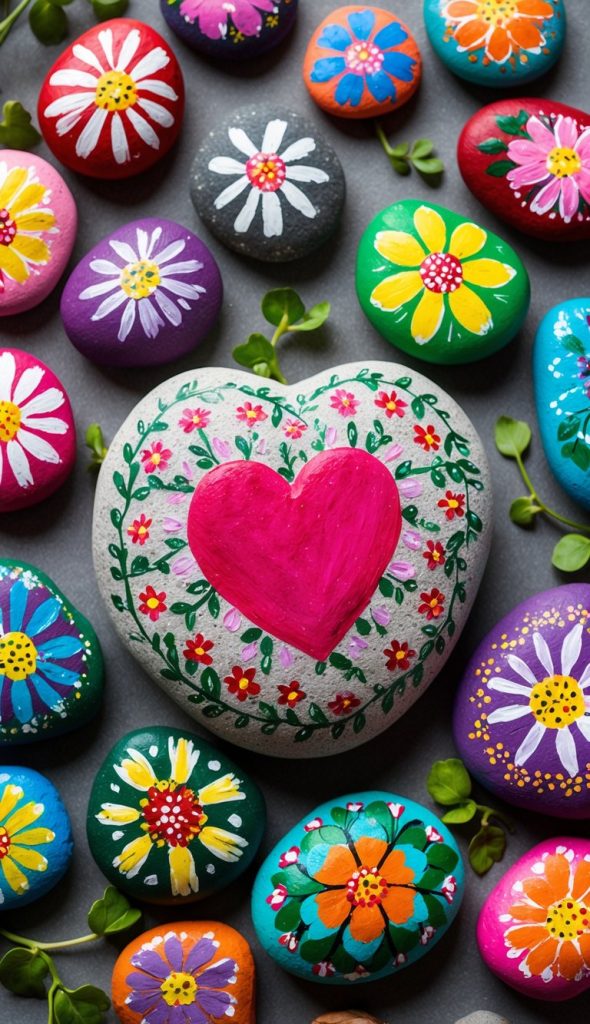 37 Lovely Heart Painted Rock Ideas To Spread Love on Valentine's Day