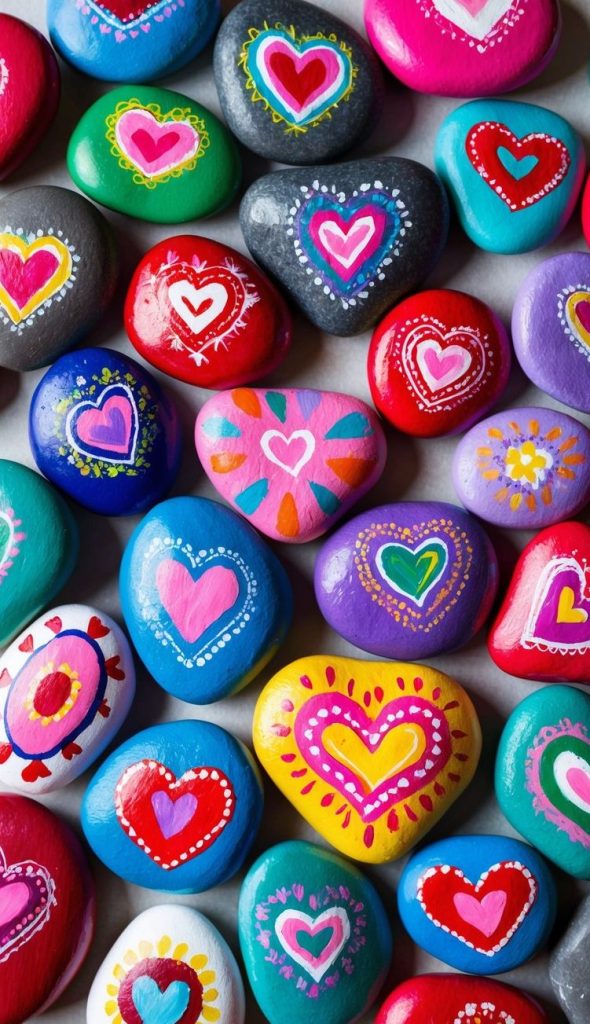 37 Lovely Heart Painted Rock Ideas To Spread Love on Valentine's Day
