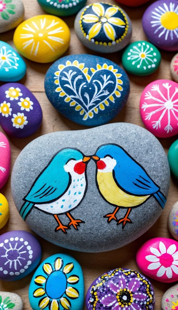 37 Lovely Heart Painted Rock Ideas To Spread Love on Valentine's Day