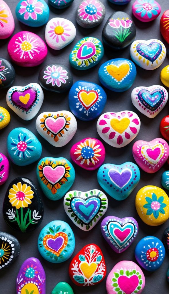37 Lovely Heart Painted Rock Ideas To Spread Love on Valentine's Day