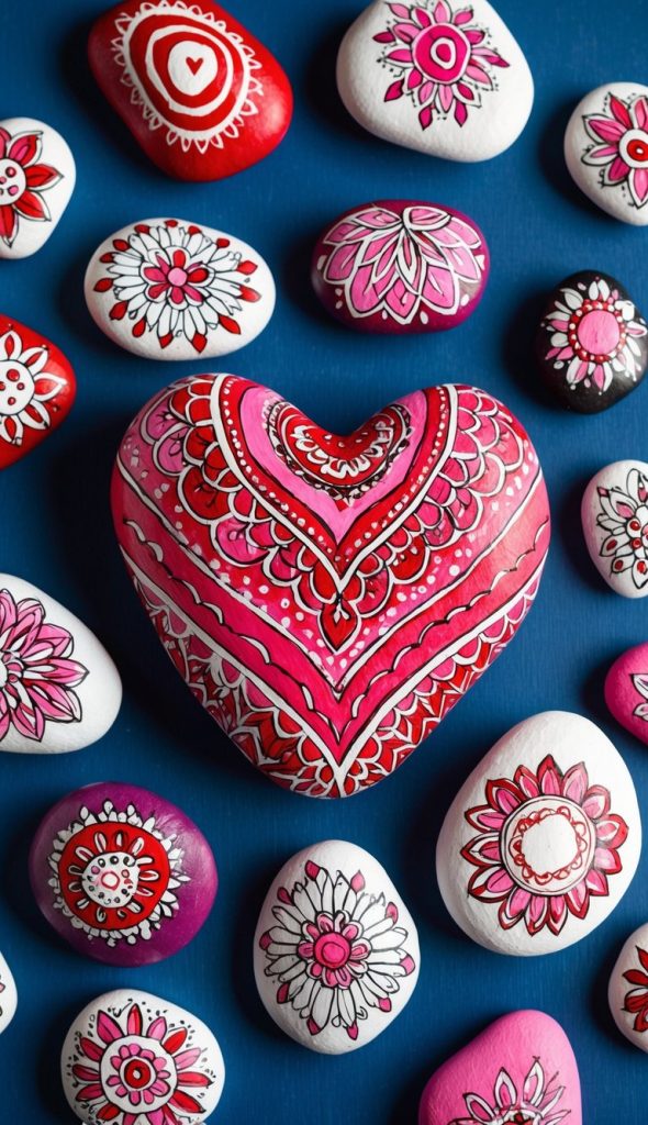 37 Lovely Heart Painted Rock Ideas To Spread Love on Valentine's Day