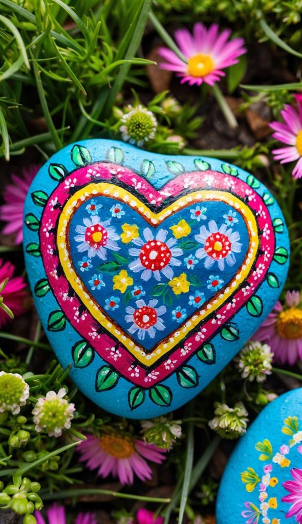 37 Lovely Heart Painted Rock Ideas To Spread Love on Valentine's Day