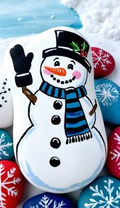 44 Frosty Snowman Painted Rock Ideas for Fun Winter DIY Crafts