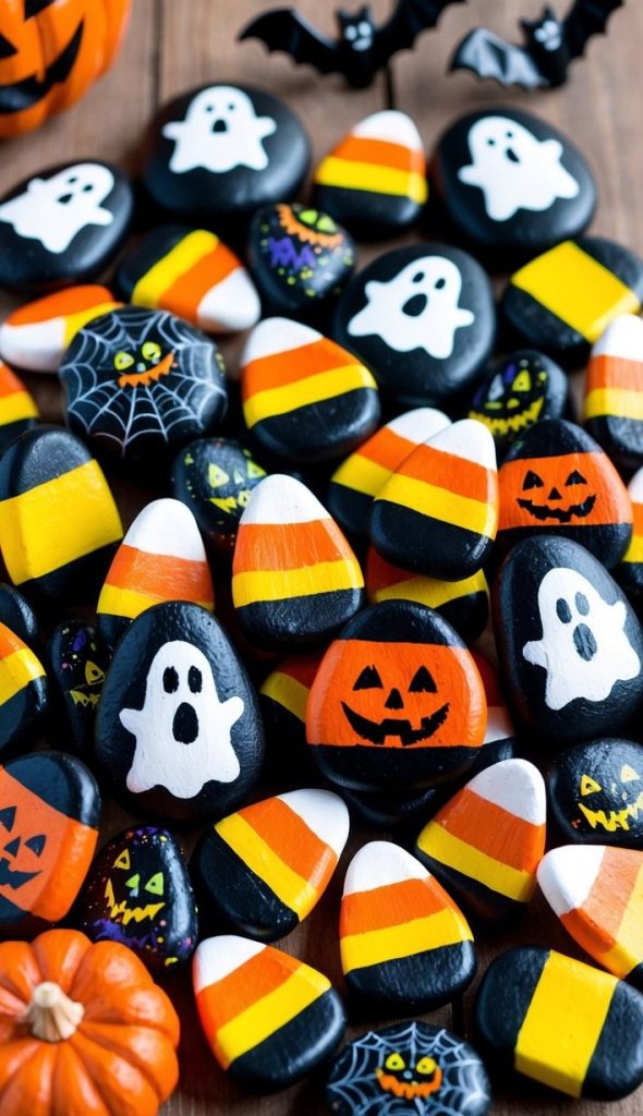 35 Spooky Halloween Painted Rock Ideas for Festive Fall Crafts - Living ...