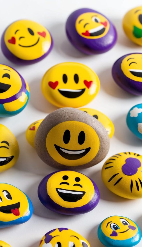 17 Emoji Painted Rock Ideas To Bring Smiles to Your Home and Garden ...