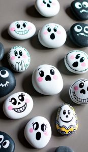 22 Cute Ghost Painted Rock Ideas for Easy Halloween Fun - Living Tickled