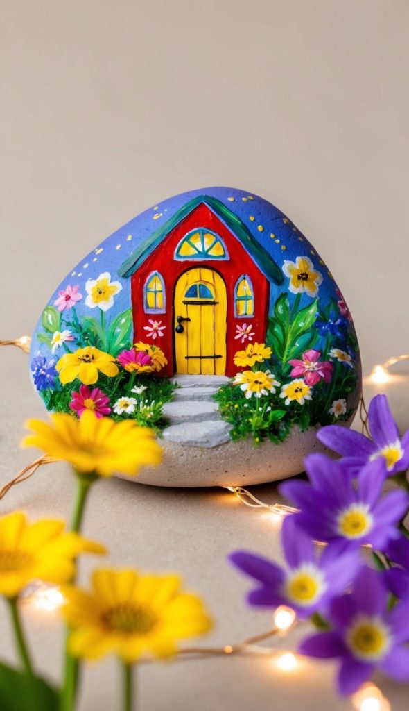 20 Magical Fairy Door Painted Rock Ideas for Enchanted Gardens: Bring ...