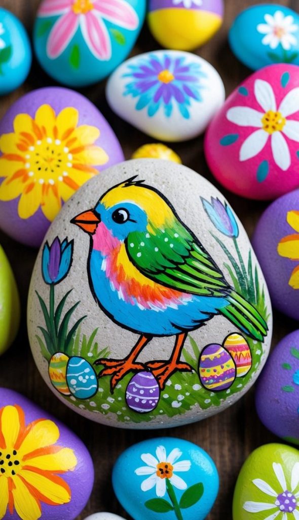 23 Fun Easter Painted Rock Ideas for Festive Spring Decor - Living Tickled