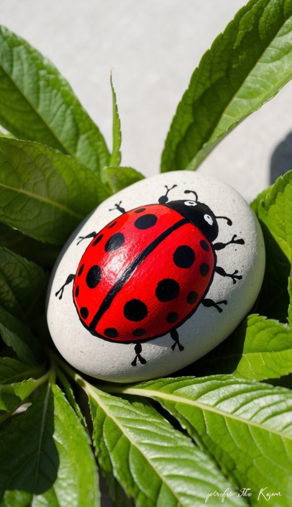 17 Adorable Ladybug Painted Rock Ideas for Garden Decor - Living Tickled