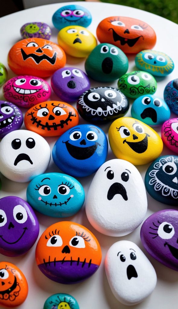 22 Cute Ghost Painted Rock Ideas for Easy Halloween Fun