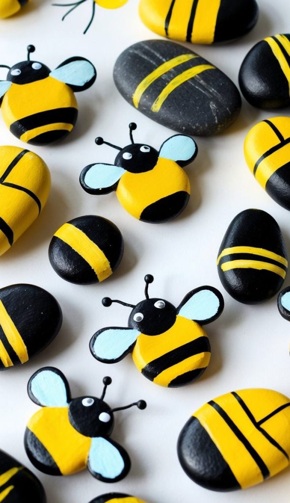 22 Buzzing Bee Painted Rock Ideas for Fun DIY Crafts and Garden Decor ...