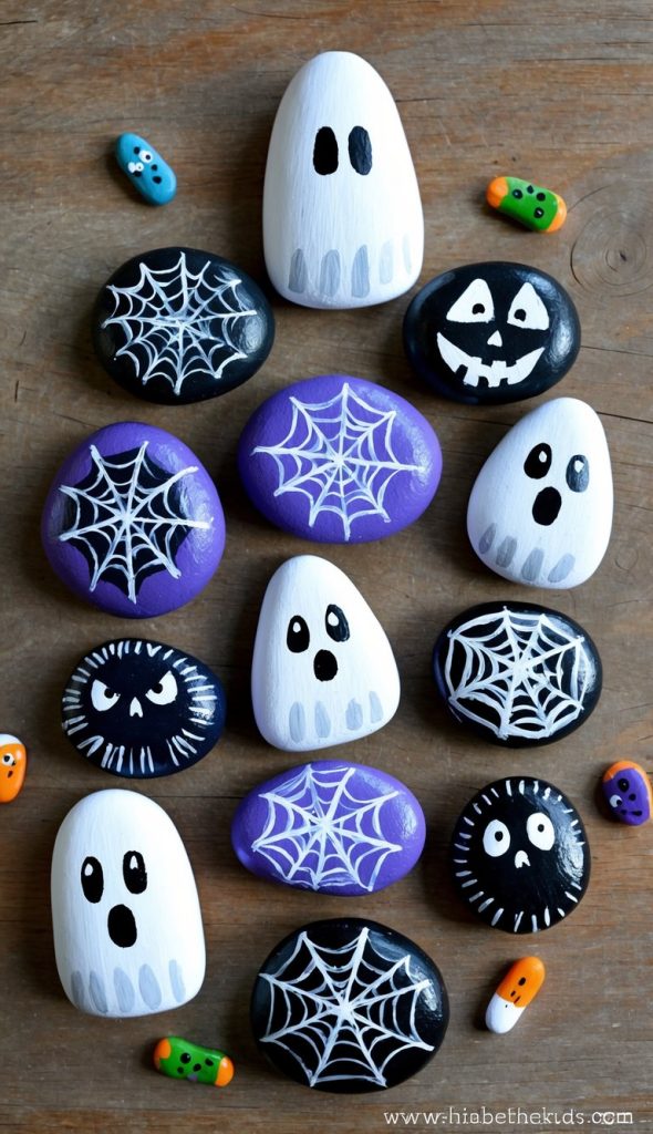 22 Cute Ghost Painted Rock Ideas for Easy Halloween Fun - Living Tickled