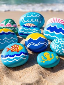15 Stunning Ocean-Themed Painted Rock Ideas for Coastal Vibes - Living ...