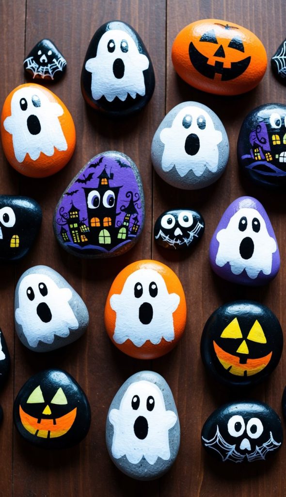 22 Cute Ghost Painted Rock Ideas for Easy Halloween Fun