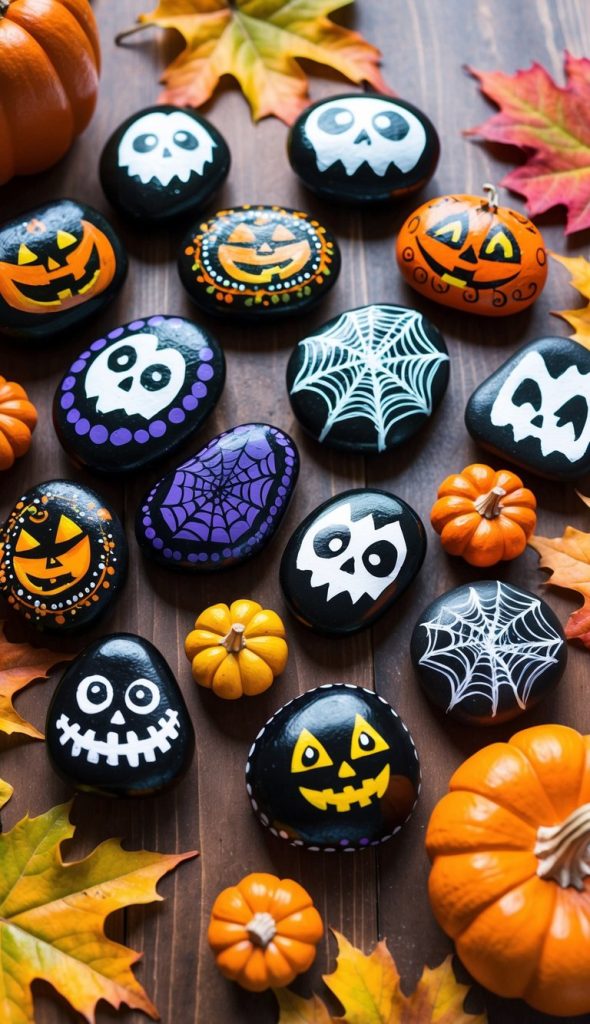 35 Spooky Halloween Painted Rock Ideas for Festive Fall Crafts - Living ...