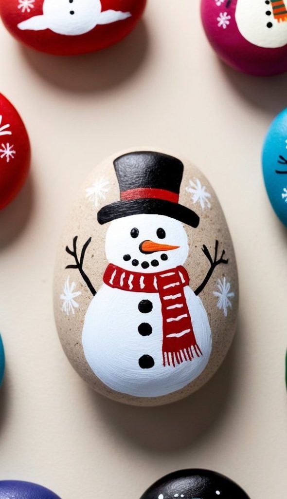 21 Frosty Snowman Painted Rock Ideas for Fun Winter DIY Crafts - Living ...