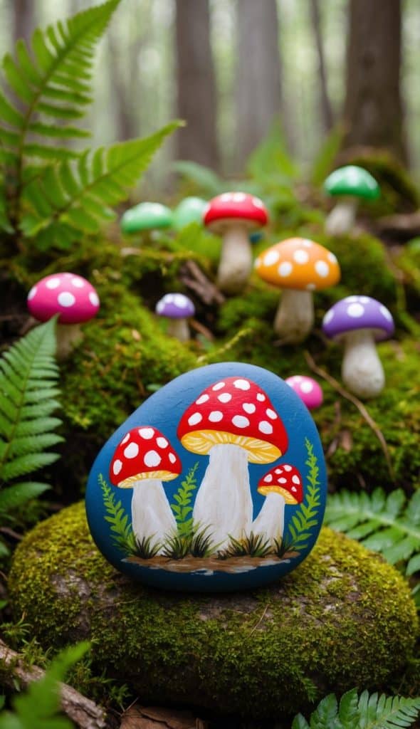 22 Mushroom Painted Rock Ideas: Enchanting Woodland Art for Your Fairy ...