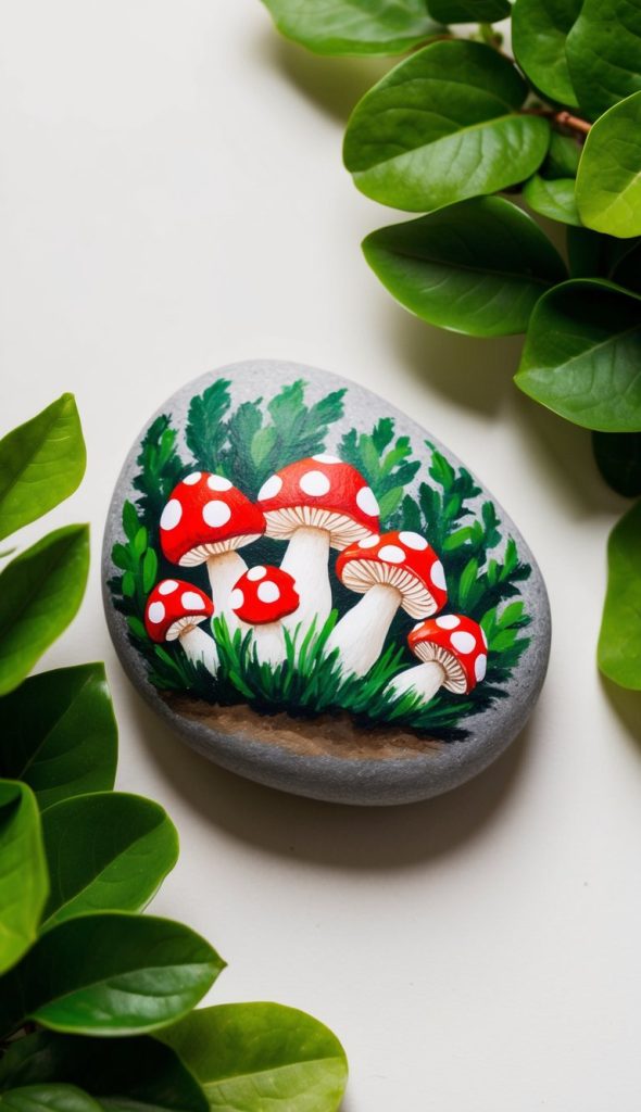 22 Mushroom Painted Rock Ideas: Enchanting Woodland Art for Your Fairy ...